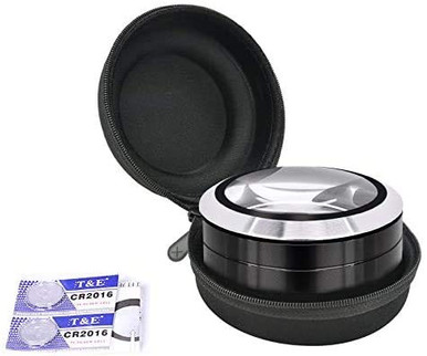 Allnice Dome Magnifying Glass 5X Magnifier with 3 LED Lights Cylinder ...