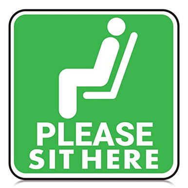 25 Pieces Please Sit Here Sticker Decal Sign 6 Inch Maintain Distancing ...