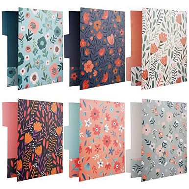 Decorative File Folders, 12-Pack Floral File Folders, Letter Size, 6 ...