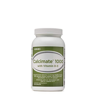 GNC Calcimate 1000 with Vitamin D 3 120 Caplets Supports Bone Density ...