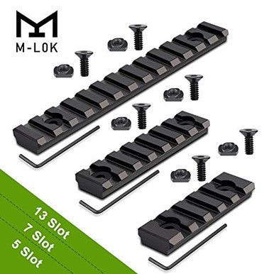 3 Packs Aluminum M Lok Picatinny Rail 5 Slot 7 Slot 13 Slot Lightweight ...