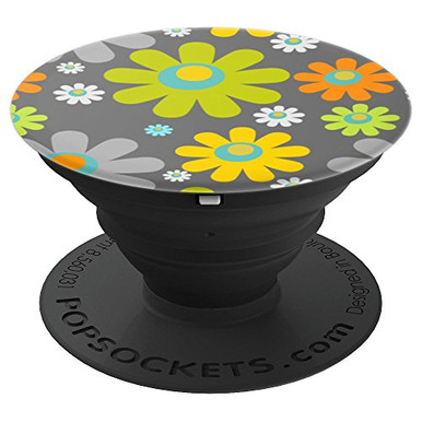 1970s Retro Flowers Hippie Inspired Floral Design PopSockets Grip and ...