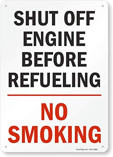 SmartSign Shut Off Engine Before Refueling No Smoking Sign 10 x 14 ...