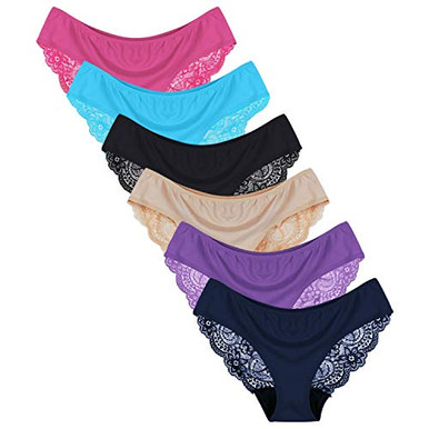 Sunm Boutique 6 Pack Women's Invisible Seamless Bikini Underwear Half ...