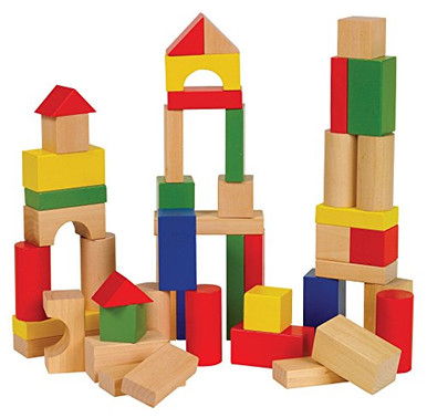 Ryans Room Small World Toys Wooden Toys -Bag O' Blocks, Natural Color ...
