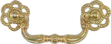 Colonial Revival Brass Drawer Pull Handle Centers 3 Antique Cabinet ...