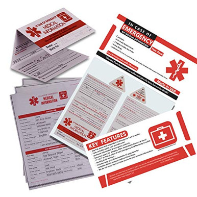 in Case of Emergency Contact Cards with Medical Alert Two Premium Tri ...