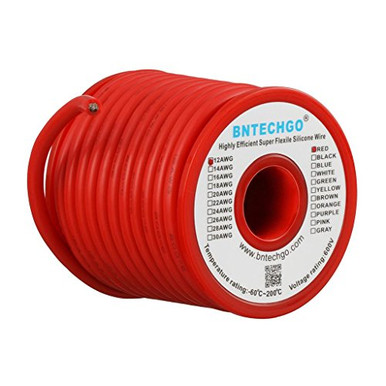BNTECHGO 12 Gauge Silicone Wire Spool 25 ft Red Flexible 12 AWG ...