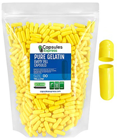 Capsules Express Size 00 Yellow Empty Gelatin Capsules 1000 Count ...