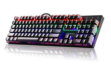 MoKo Mechanical Gaming Keyboard, 9 Colors Preset LED Backlit Keyboard ...