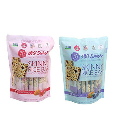 180 Snacks Skinny Rice Bar with Himalayan Salt 2 Variety Pack, Total 14 ...