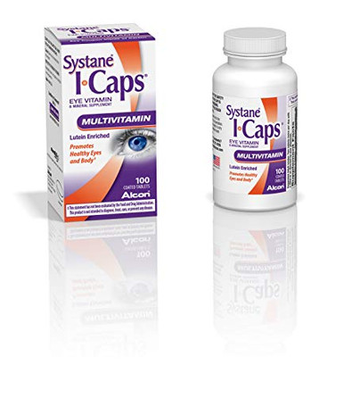 Systane ICaps Eye Vitamin Mineral Supplement Multivitamin Formula 100 ...