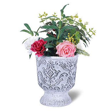 West Beauty Distressed Cement Garden Planter Pot, Antique Trophy Shape ...