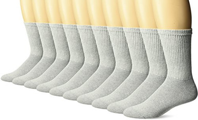 Gildan Men s Crew Socks 10 Pair Pack Grey Shoe Size 6 12 ...