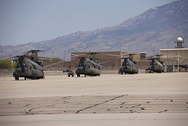 Posterazzi CH 47 Chinook helicopter on the flight line at Davis Monthan ...