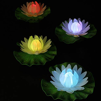Uonlytech LED Floating Lights Waterproof Floating Lotus Flower LED ...