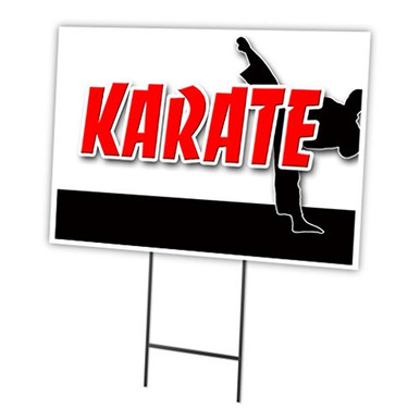 Karate 12 x16 Yard Sign Stake Outdoor Plastic coroplast Window ...