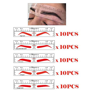 CHOOSE IT Eyebrow Ruler Sticker Microblading Stencils Eyebrow Shaping ...