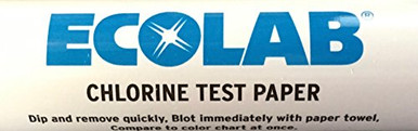 EcoLab Chlorine Measuring Paper Test Strips Vial of 100 Strips ...