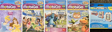 MobiGo Vtech Touch Learning System Bundle Includes: 4X Games - Disney Fairies, Disney Princess ...