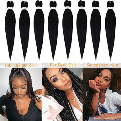Pre Stretched Braiding Hair 8 Pack 1B Expression Braiding Hair Pre ...