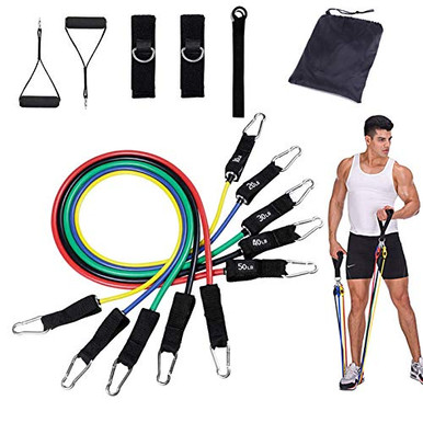 Adjustable Strength Stackable Exercise Bands,Resistance Band Set with ...