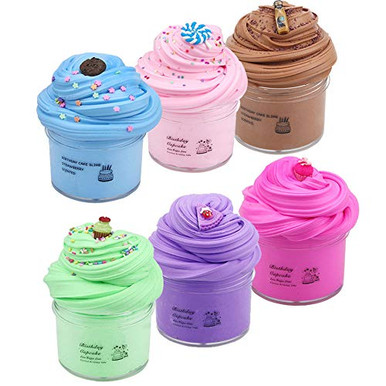 6 Pack Cake Butter Slime Kit with Blue Cookie Color Slime Pink Green ...