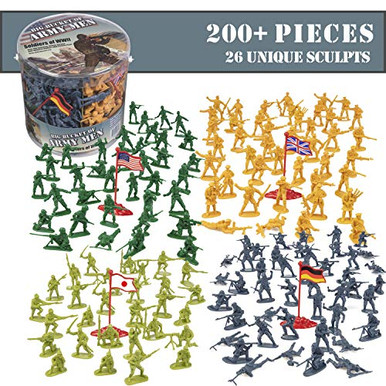 Army Men Action Figures 200 WWII Toy Soldiers 26 Unique World War 2 ...