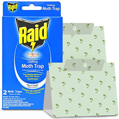 Raid Clothing Moth Trap Set of 8 Closet Moth Traps Hanging Moth Paper ...