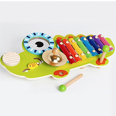 london-kate Deluxe Wooden Alligator Musical Instrument Toy Set with ...