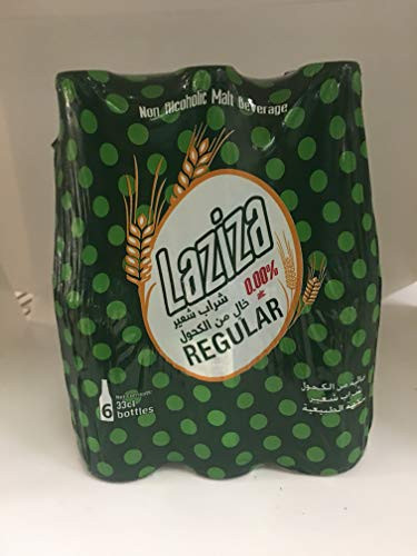 Laziza Regular Flavor Malt Beverage Non Alcoholic Drink Pack of 6 Glass ...