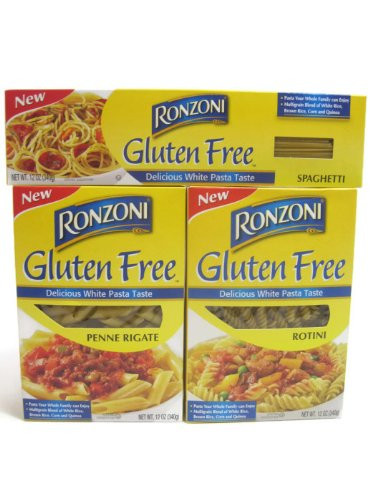 Ronzoni Gluten Free Pasta Sampler 3 Pack Penne Rotini Spaghetti 12 oz ...