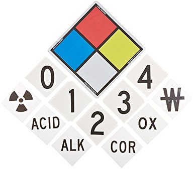 SmartSign NFPA Adhesive Label Kit Placard Digits Symbols 8 5 Tall Tip ...