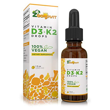 Vegan Vitamin D3 K2 MK7 Liquid Drops 100 Plant Based Liquid Vitamin D ...