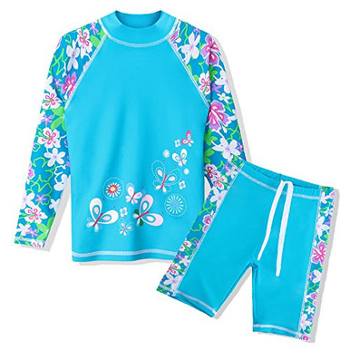 TFJH E 2 Piece Swimsuits for Girls UPF 50 UV Sun Protetive Swimwear 5t ...