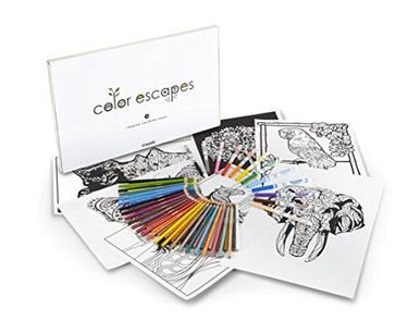Crayola Color Escapes Coloring Pages & Pencil Kit, Nature Edition, 12 ...