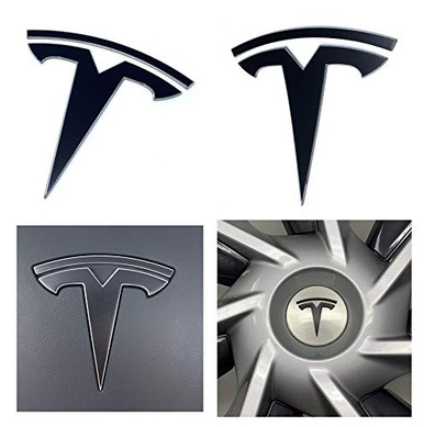 Custom Cut Graphics Tesla Model Y Logo Decal Wrap 11 pc Set Satin Black ...