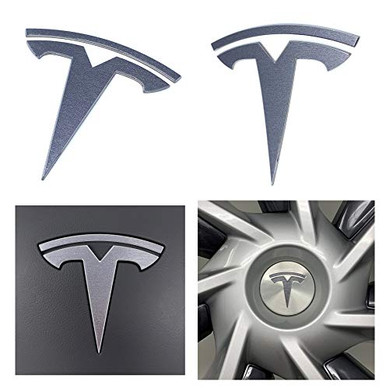 Custom Cut Graphics Tesla Model Y Logo Decal Wrap 11 pc Set Brushed ...