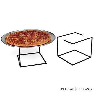 Milltown Merchants Metal Pizza Stand - Pizza Pan Risers - Tabletop Tray ...