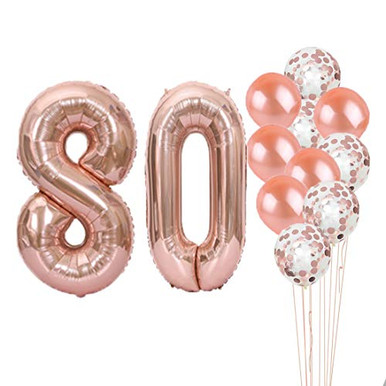 80th Birthday Decorations Party Supplies,80th Birthday Balloons Rose ...