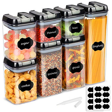 7 Sets Food Storage Containers with Lid Plastic Cereal Containers PBA ...