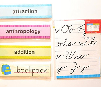 Educational Classroom Labels & Sight Word Strips Handwriting Manuscript ...