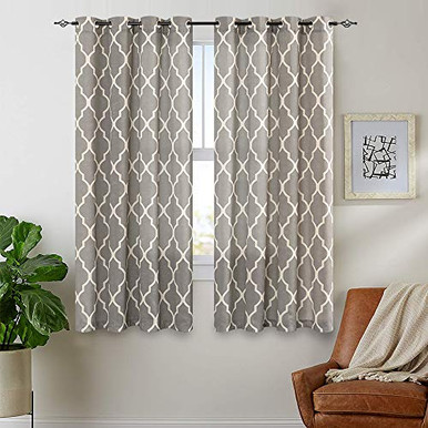 jinchan Moroccan Tile Print Curtains for Living Room Curtain Lattice ...