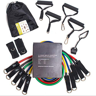 Daguan 100 Latex Stackable Tube Resistance Bands Set with Door Anchor ...
