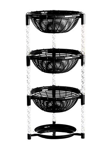 Uncluttered Designs Stacking Basket Bins 3 Tier Plate for Kitchen ...