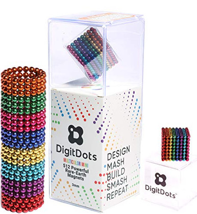 Brainspark DigitDots 512 Multi Color 3mm Mini Magnetic Balls 8 Colors ...
