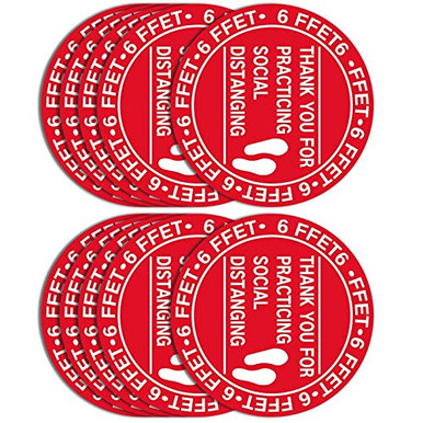 20 Pack Social Distancing Floor Sign Stickers Maintain 6 Feet Safety ...