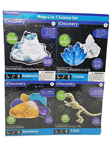 Discovery Kids Mega 4-in-1 Science Set: Avalanche,Crystal,and Gemstone ...