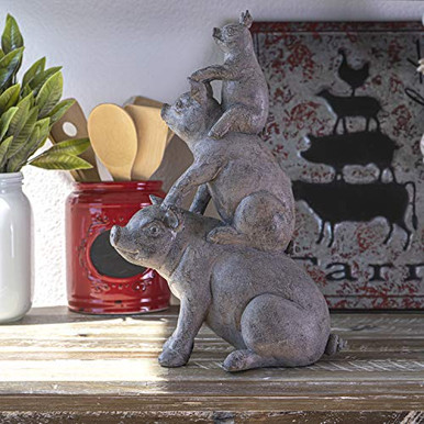 SUMMIT COLLECTION Rustic Decor Barnyard Designs Stacked Piglet Pig Hog ...