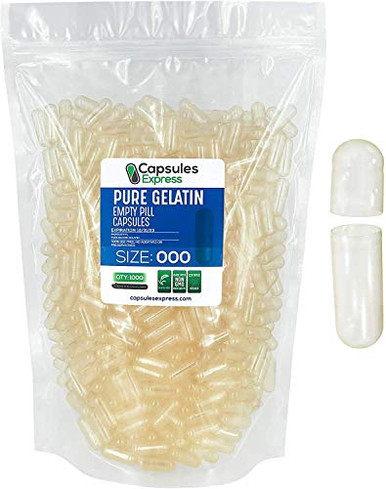 Capsules Express Size 000 Clear Empty Gelatin Capsules 1000 Count ...